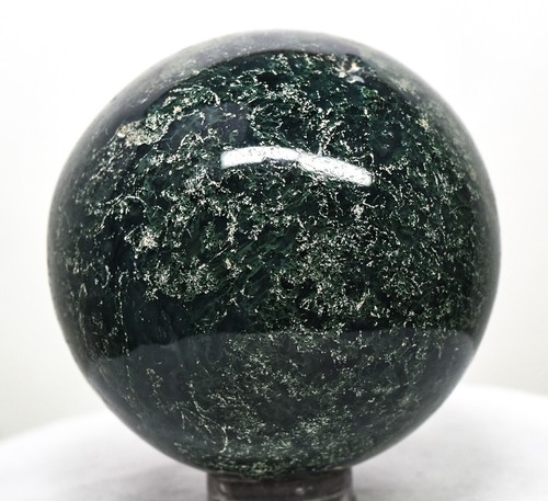 48mm Rich Green Moss Agate Sphere Polished Natural Gemstone Mineral ...