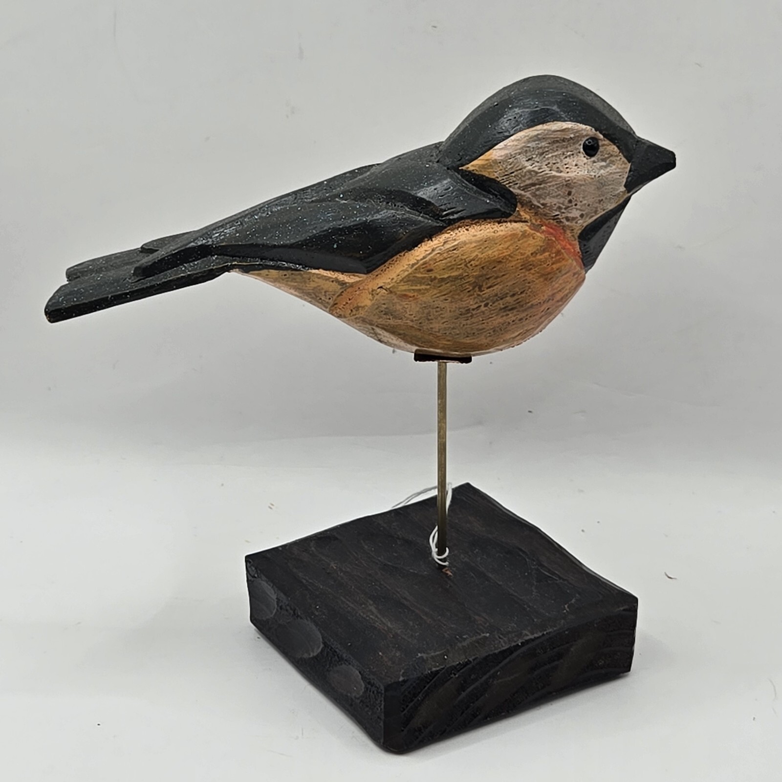 Big Sky Carvers Small Wooden Chickadee Sculpture Goldfinch Bird on wood ...