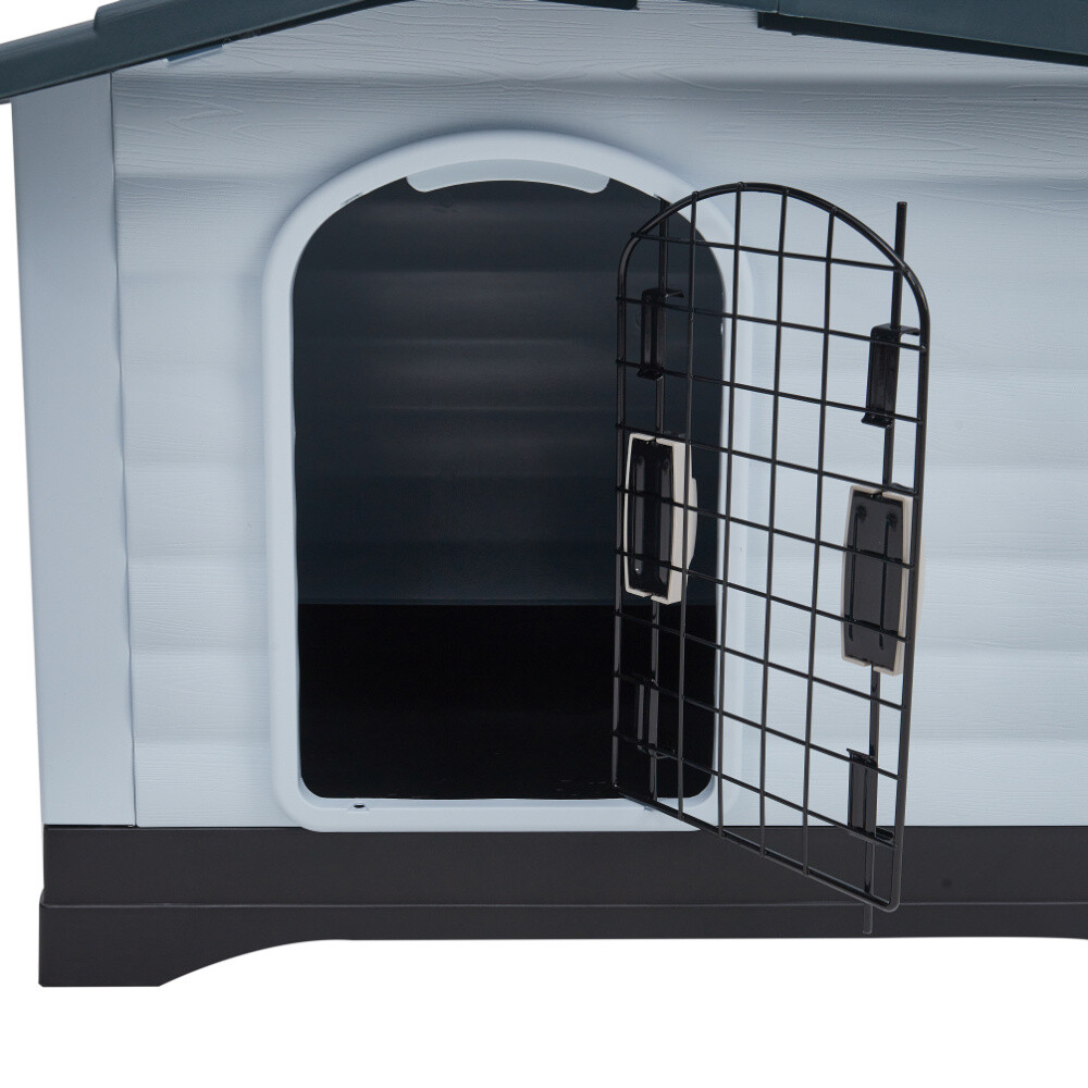 Weatherproof Pet House Plastic Dog Kennel Indoor Outdoor Animal Shelter ...