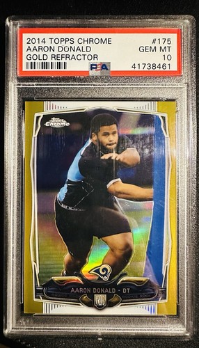 TOPPS CHROME AARON DONALD 2014 GOLD /50 RC Rookie PSA 10 POP 5 | eBay