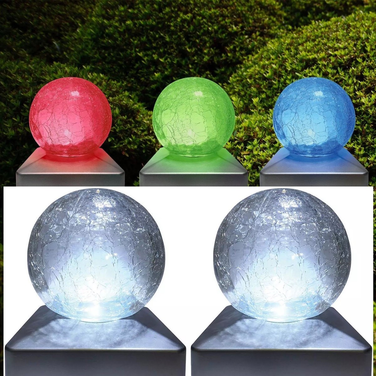 Solar Crackle Glass Ball Lights Solar Garden Lights Cracked Glass Ball