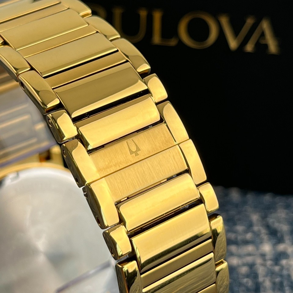 Bulova Futuro Modern 97D115 Champagne Dial Gold-Tone Quartz Watch Men's ...