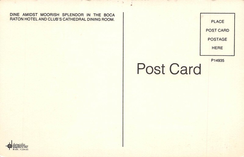Boca Raton Hotel & Club Cathedral Dining Room Florida | eBay