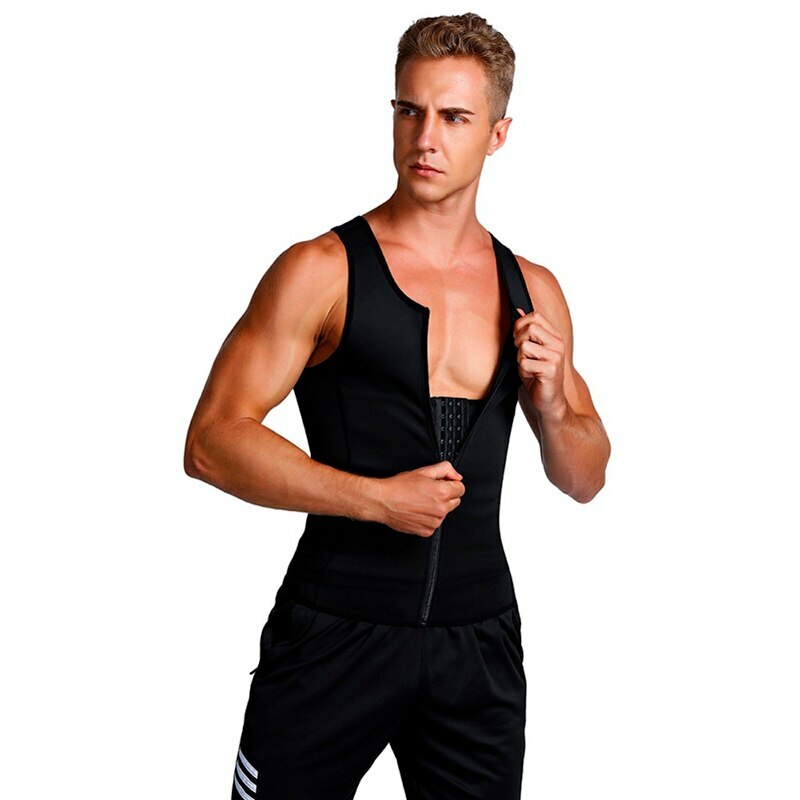 Men's Neoprene Sauna Sweat Vest Tank Top Body Shaper Waist Trainer Vest ...