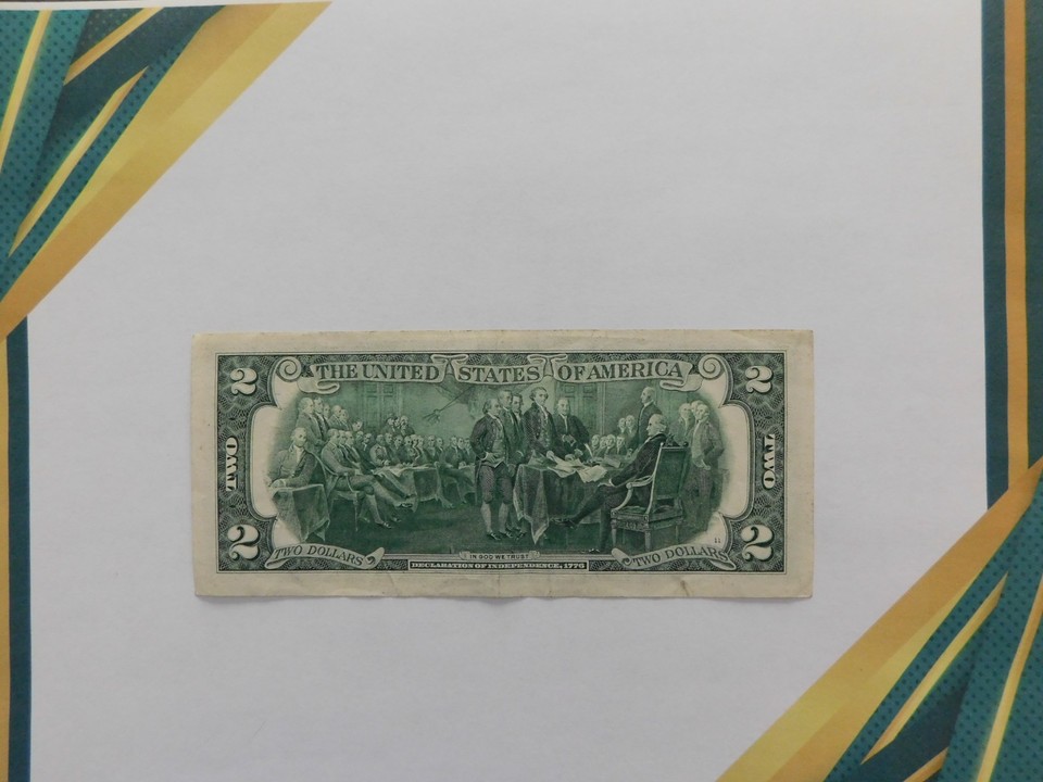 US $2 Dollar Bill Money Cash Currency year 1971 IN SERIAL NUMBER Star ...