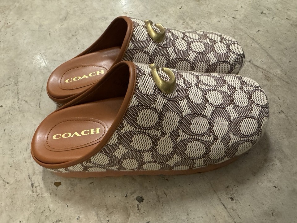 NIB Coach Hadley Signature Logo Print Jacquard Clogs | eBay