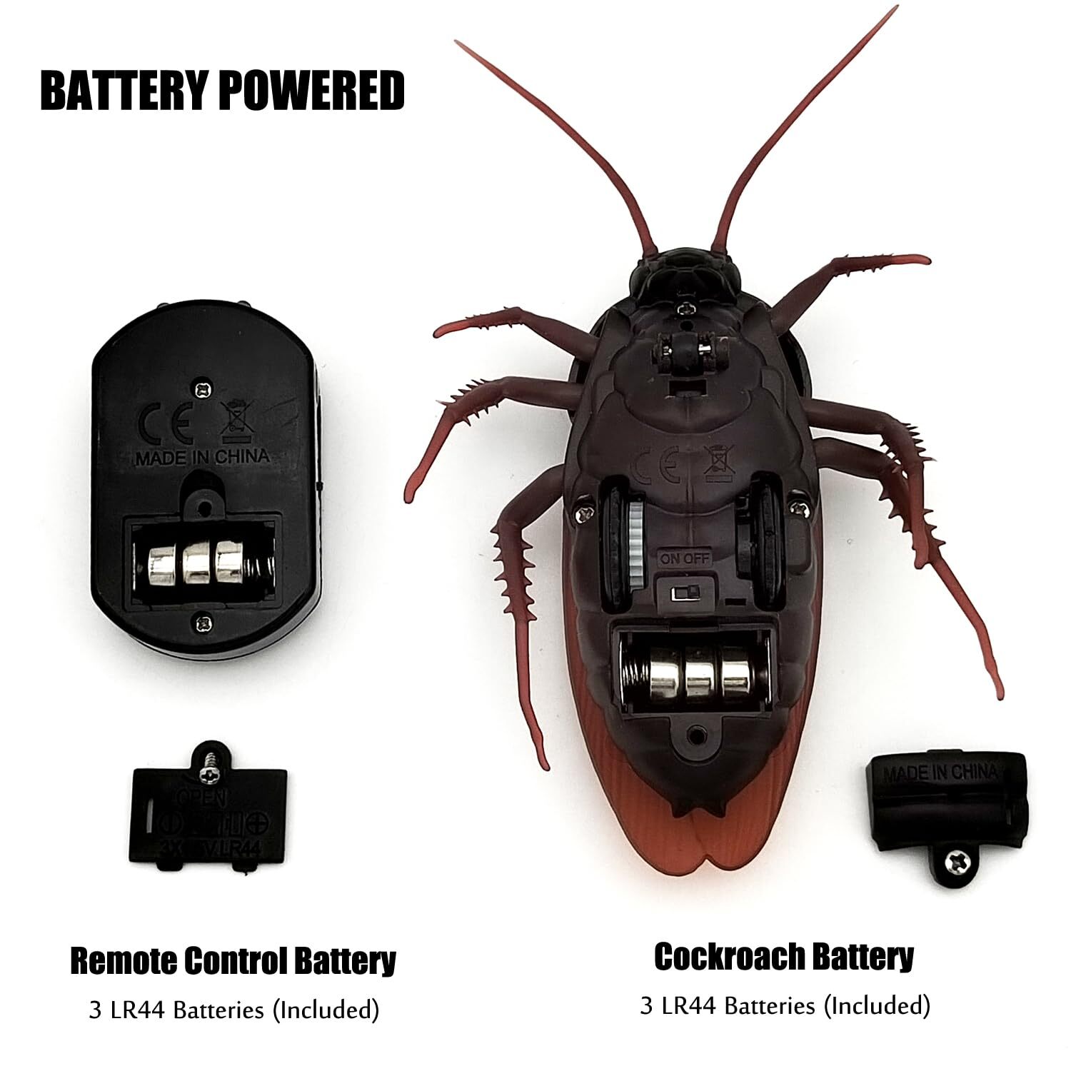 Tipmant RC Cockroach Toy Remote Control Roach Insect Realistic ...