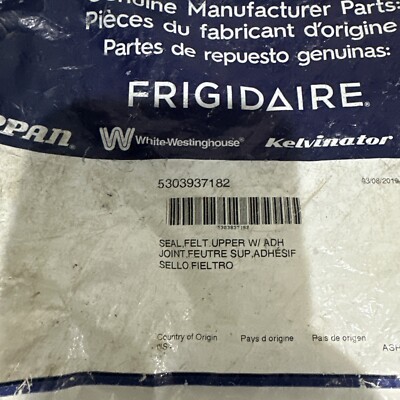 OEM Frigidaire / Electrolux 5303937182 Dryer Upper Felt Seal | eBay