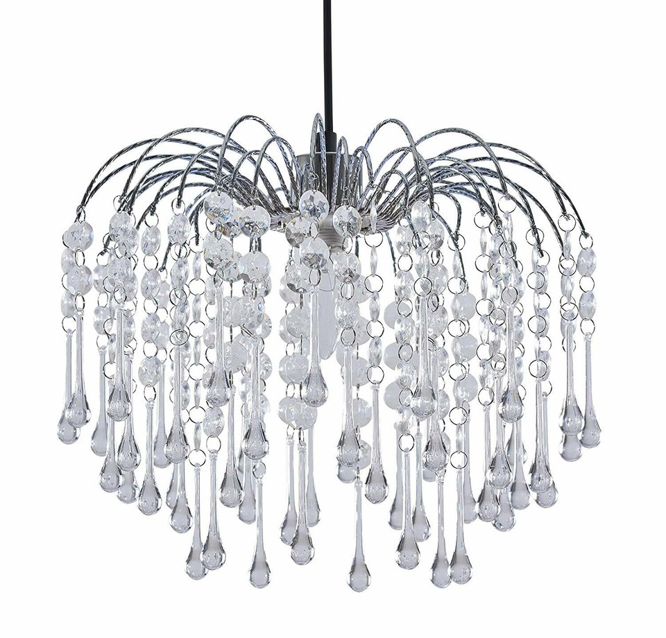 Modern Chandelier Acrylic Crystal Light Shades Droplet Ceiling Pendant ...