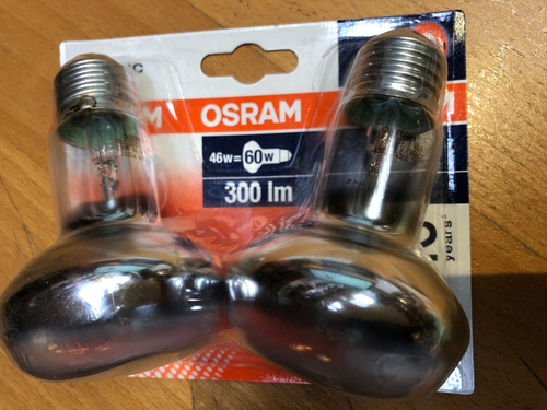 2 Pieces OSRAM Classic Halogen 64543 R63 E27 46W (60W) Reflector Lamp ...