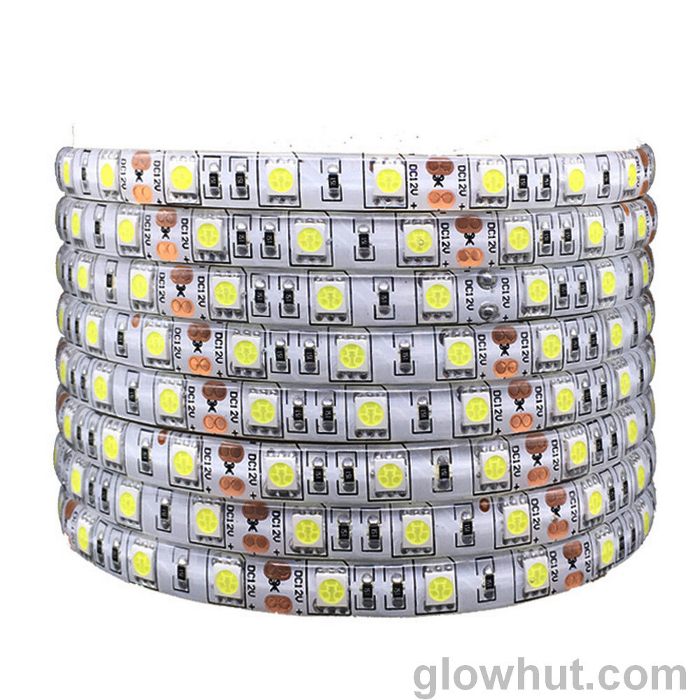 5050 LED strip waterproof adhesive backing lead wire red white blue ...