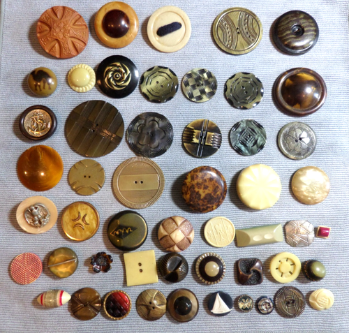 51 Vintage Antique Celluloid Buttons Various Sizes Shapes Colors ...