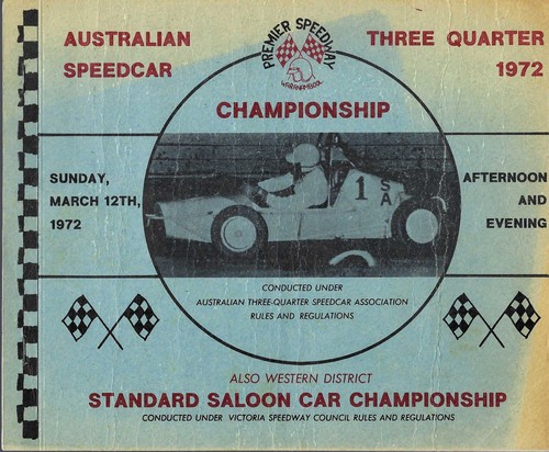 1972 Premier Speedway (Australia) Race Program - TQ Speedcar, Saloon ...
