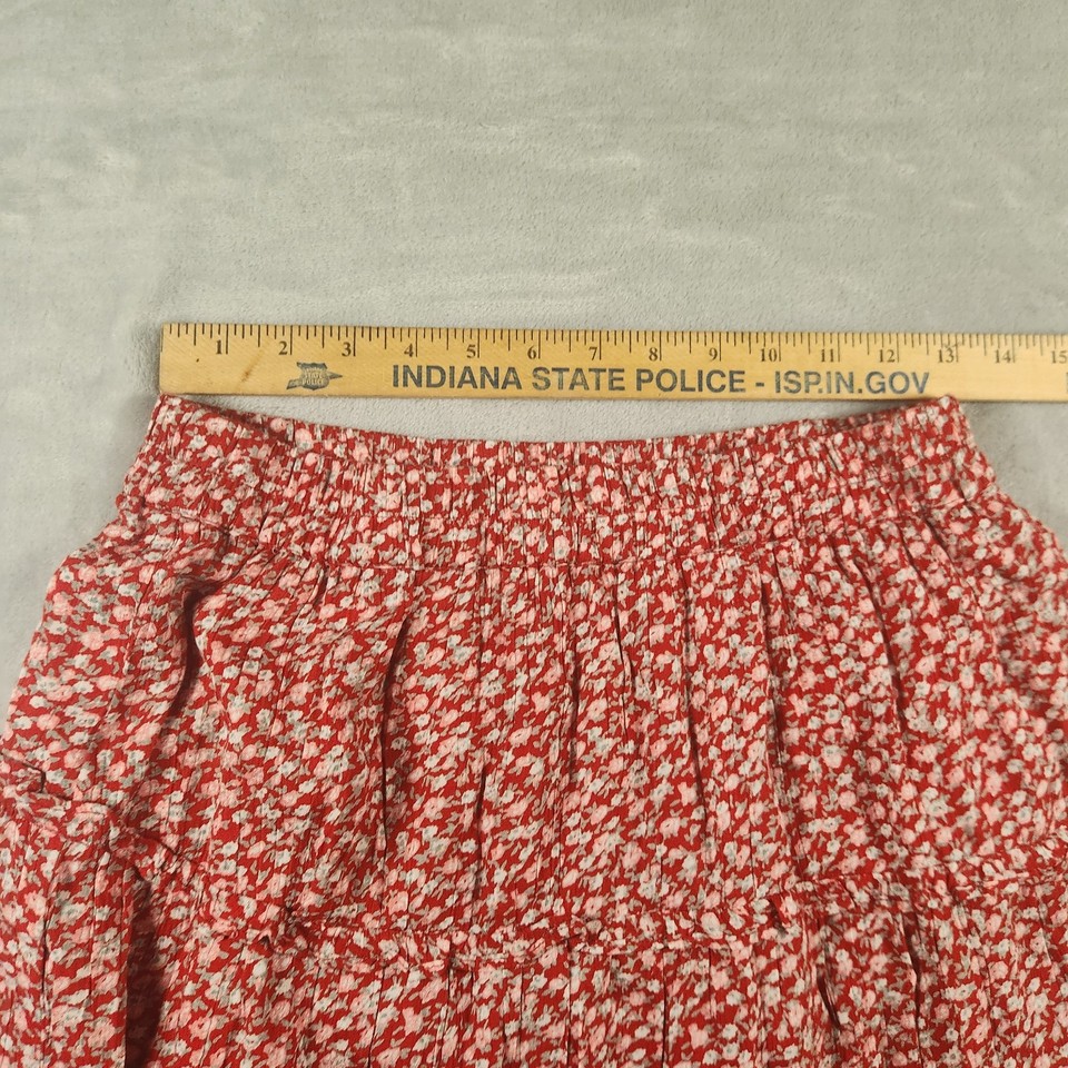 Sim & Sam Red Floral Print Layered Ruffle Skirt XL | eBay