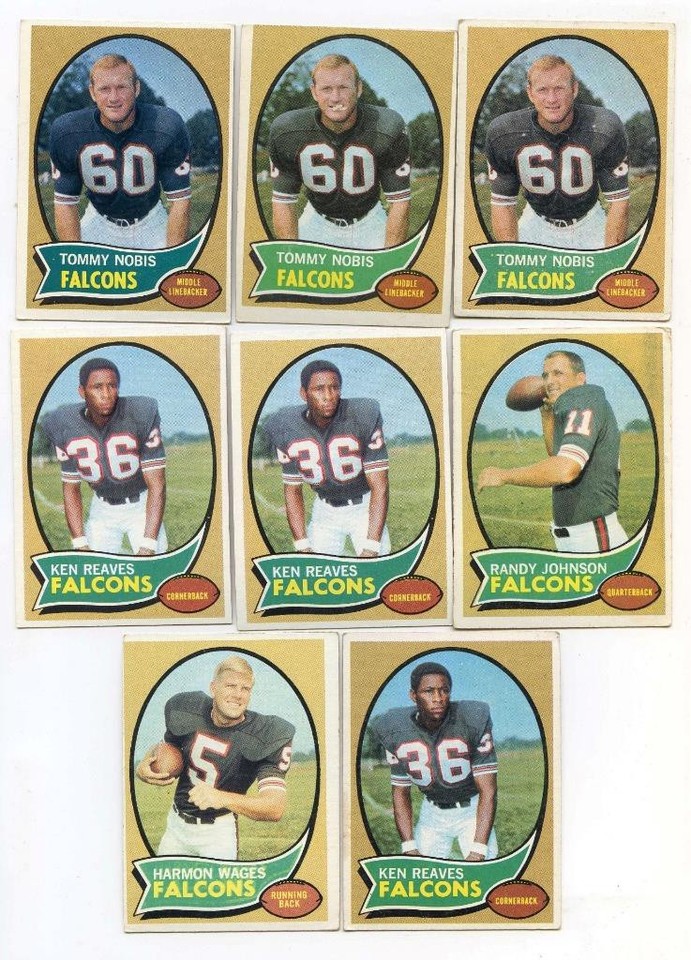 1970 TOPPS FOOTBALL ATLANTA FALCONS 16 CARD LOT W/ 2 DIFF "ROOKIES ...