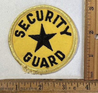 Vintage Obsolete Generic Security Guard Yellow Round Patch Police ...