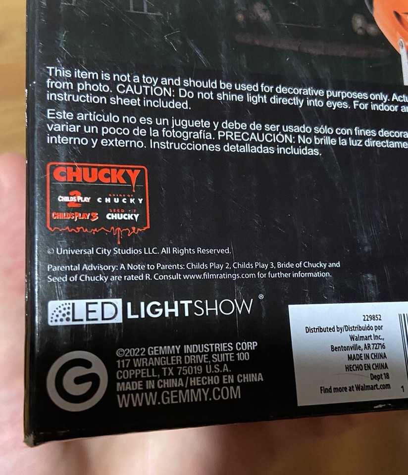 Chucky Wanna Play LED ShadowWaves Halloween Light Projector Open Box ...