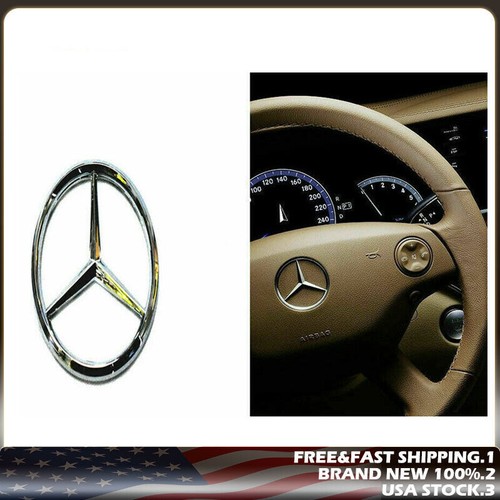 50-51MM For Mercedes-Benz Steering Wheel Logo Silver Emblem | eBay