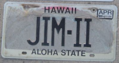 HAWAII 2019 Aloha State license plate JIM II | eBay Australia
