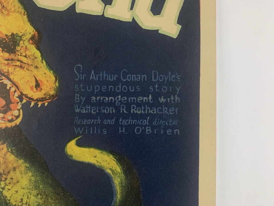 LOST WORLD Original Movie Poster Window Card 1925 Early Sci-Fi T-Rex ...