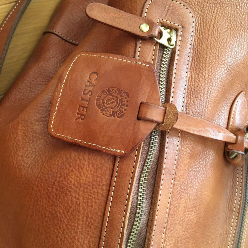 Porter Caster Unisex Leather Boston Bag Brown Nylon Excellent limited ...