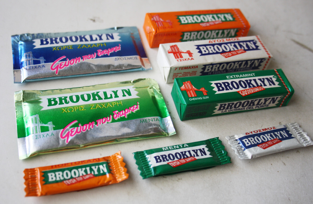 8X RARE VINTAGE 80'S BROOKLYN CHEWING GUM PACKS GREECE NEW SEALED OLD ...