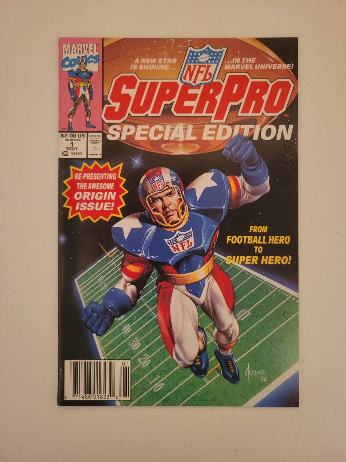 NFL SuperPro: Special Edition #1 (1991) Marvel, Ungraded in Excellent ...