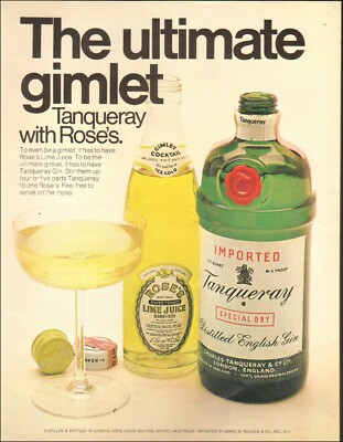 Vintage ad for Tanqueray English Gin`Rose's Lime Juice 070219 | eBay