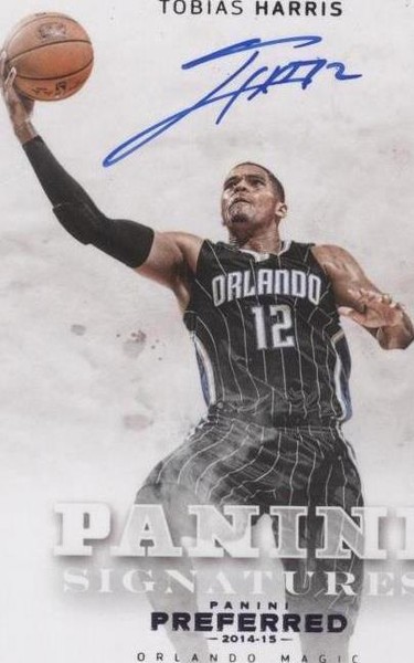 2014-15 Panini Preferred - Panini Signatures Purple #455 Tobias Harris ...