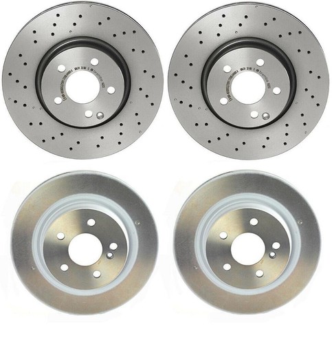 Brembo Front & Rear Brake Disc Rotors Kit For Mercedes W204 C207 A207 ...