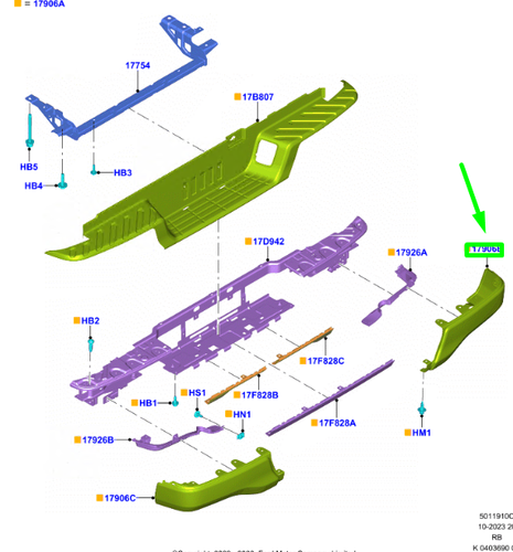FORD RANGER T9 Pare-chocs arrière droit Assy 2661848 NEUF ORIGINE | eBay