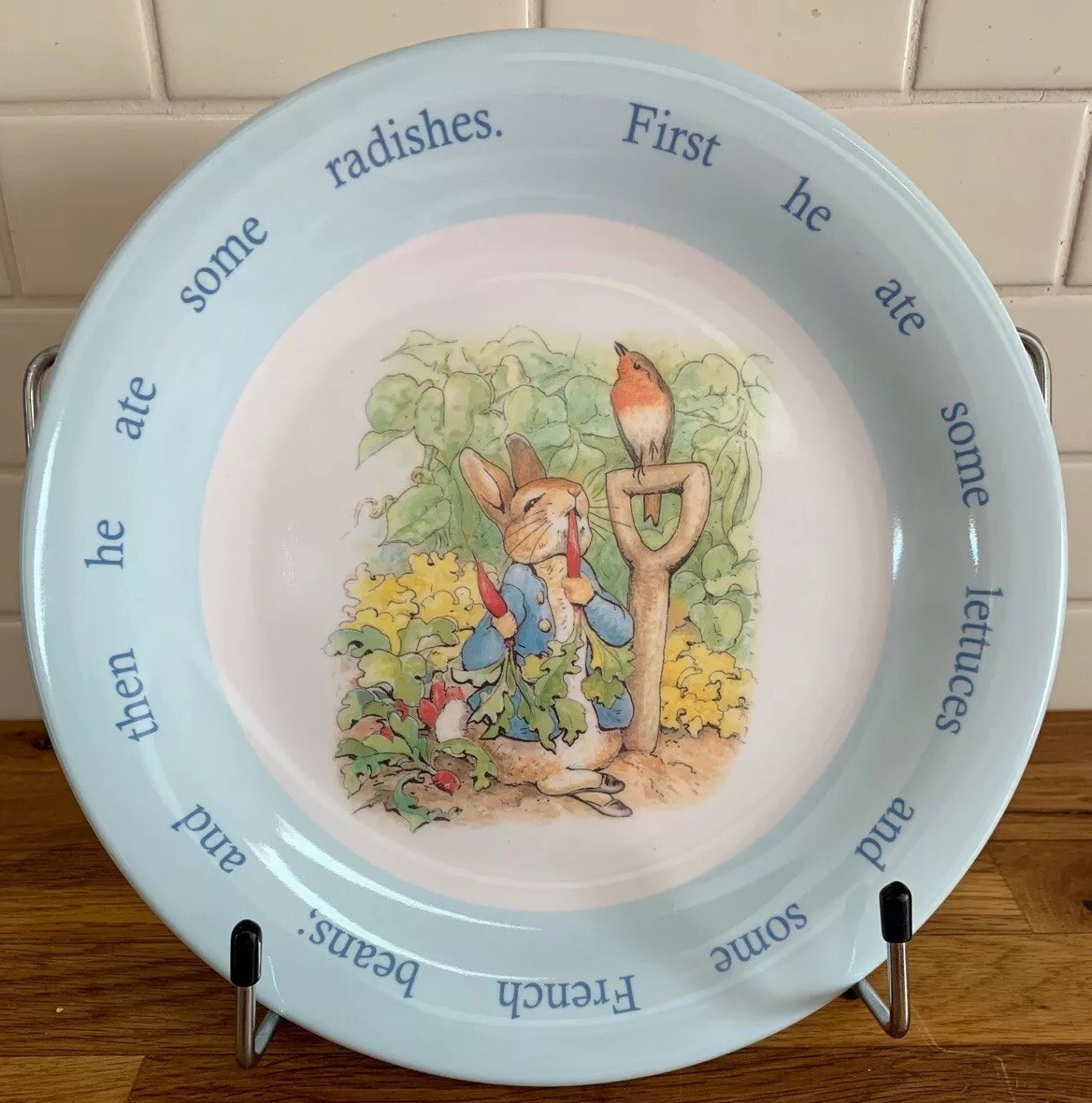 Pottery Barn Kids Peter Rabbit Beatrix Potter Blue Melamine | eBay
