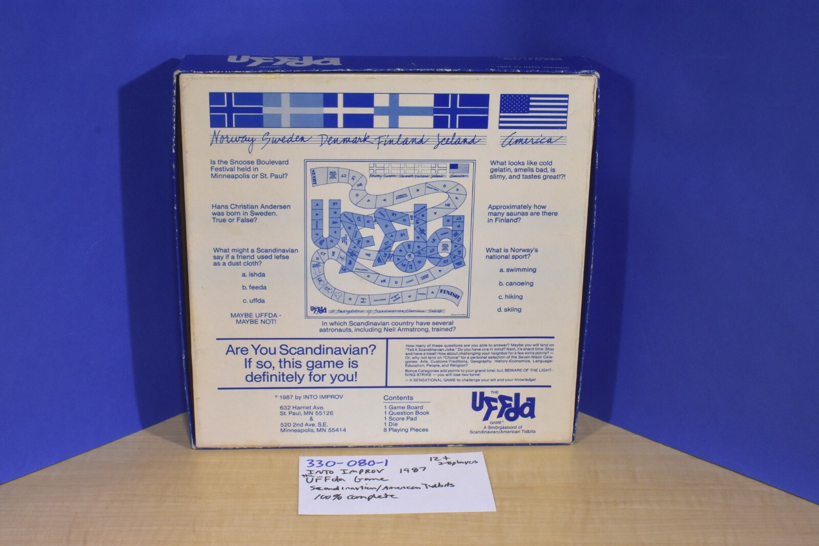 INTO Improv The UFFda Game 1987 Scandinavian American Board Game(330 ...