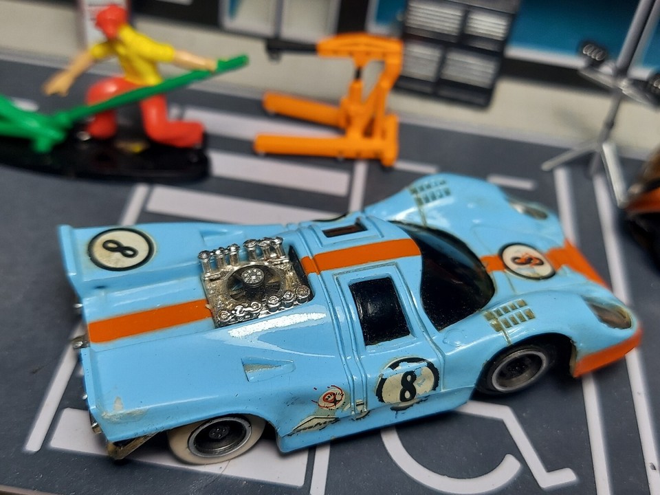VINTAGE GOLF Porsche 917 BRASS PAN HO SLOT CAR JUNKYARD LOT FIND,RUNS ...