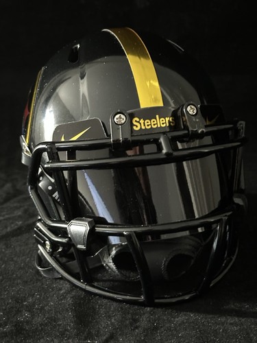Pittsburgh Steelers Blackout Mini Helmet With Chrome Decals!!!🔥🔥🔥 | eBay