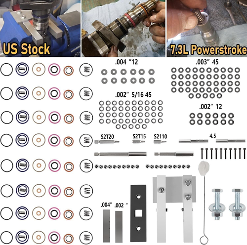 For 7.3L PowerStroke Injector Rebuild Kit w/vice clamp & tools ...