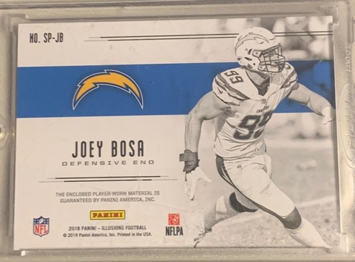 2018 Panini Illusions Joey Bosa Spotlight Mem Patch #d /25 3 Color ...