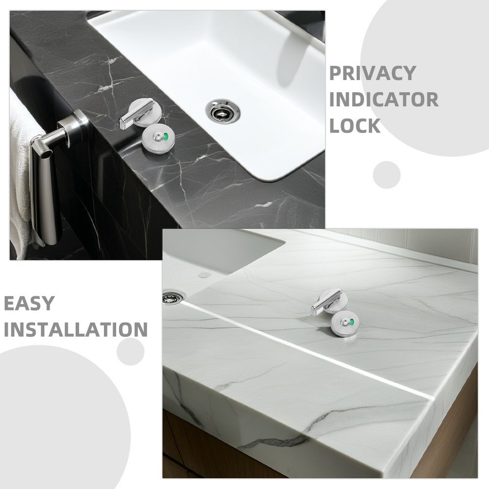 2 Set Stainless Steel Door Lock Buckle Modern Style Handle Round Shape ...