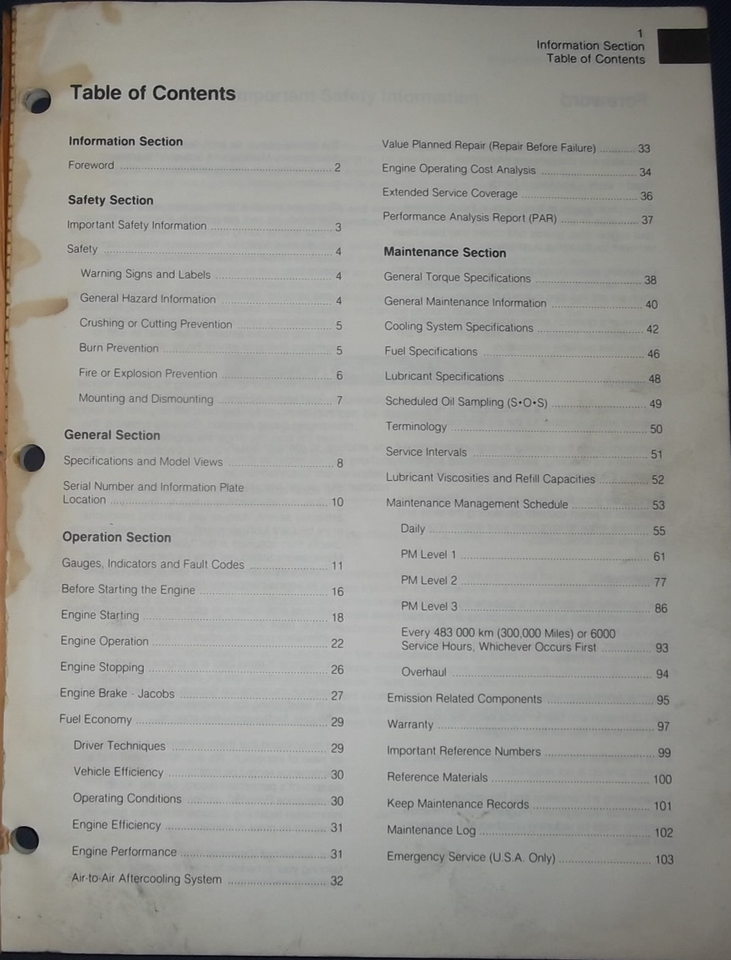 CAT CATERPILLAR 3176 ATAAC TRUCK ENGINE OPERATION & MAINTENANCE MANUAL ...