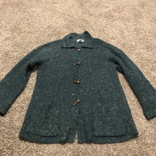 oleg cassini womens M shark tooth acrylic blend jacket green b20 | eBay