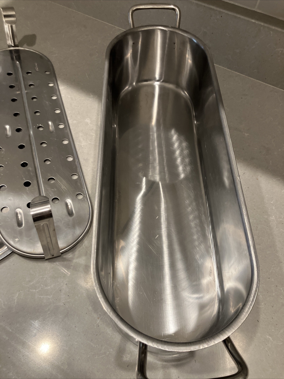 Inox 18/10 Stainless Steel Fish Poacher Steamer Roaster Baking Pan 3pcs ...