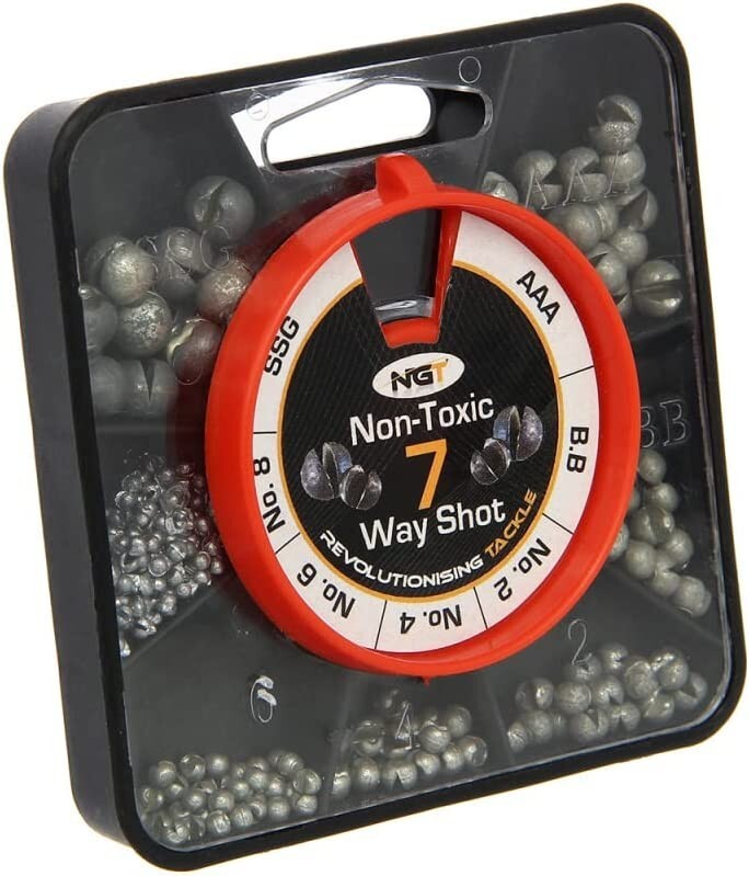 Fishing Split Shot Weights Set 7 Way Non Toxic & 20 x Eyed Barbless ...