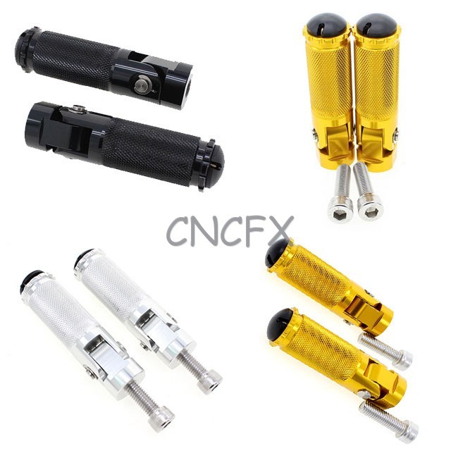 Universal Folding Motorcycle Rear Footrest Foot Peg Pedal M8 Bolt | eBay