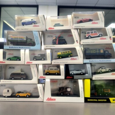 SCHUCO Models/Cars Trucks Bus VANS Diecast Metal Red 1:87 HO Scale ...