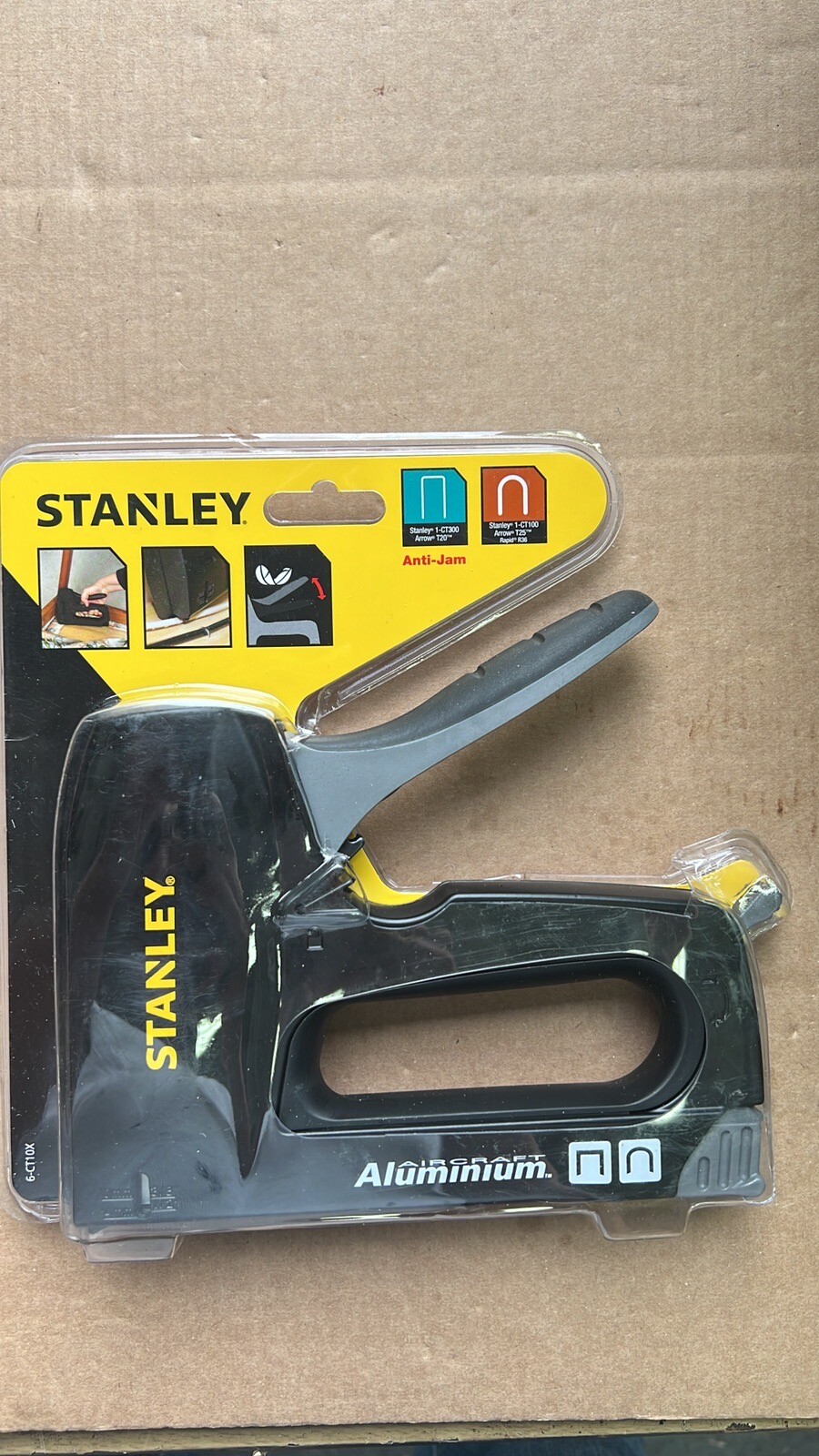Stanley Flat and Round Cable Staple Gun 2 in 1 STA6CT10X Tacker Tacking ...