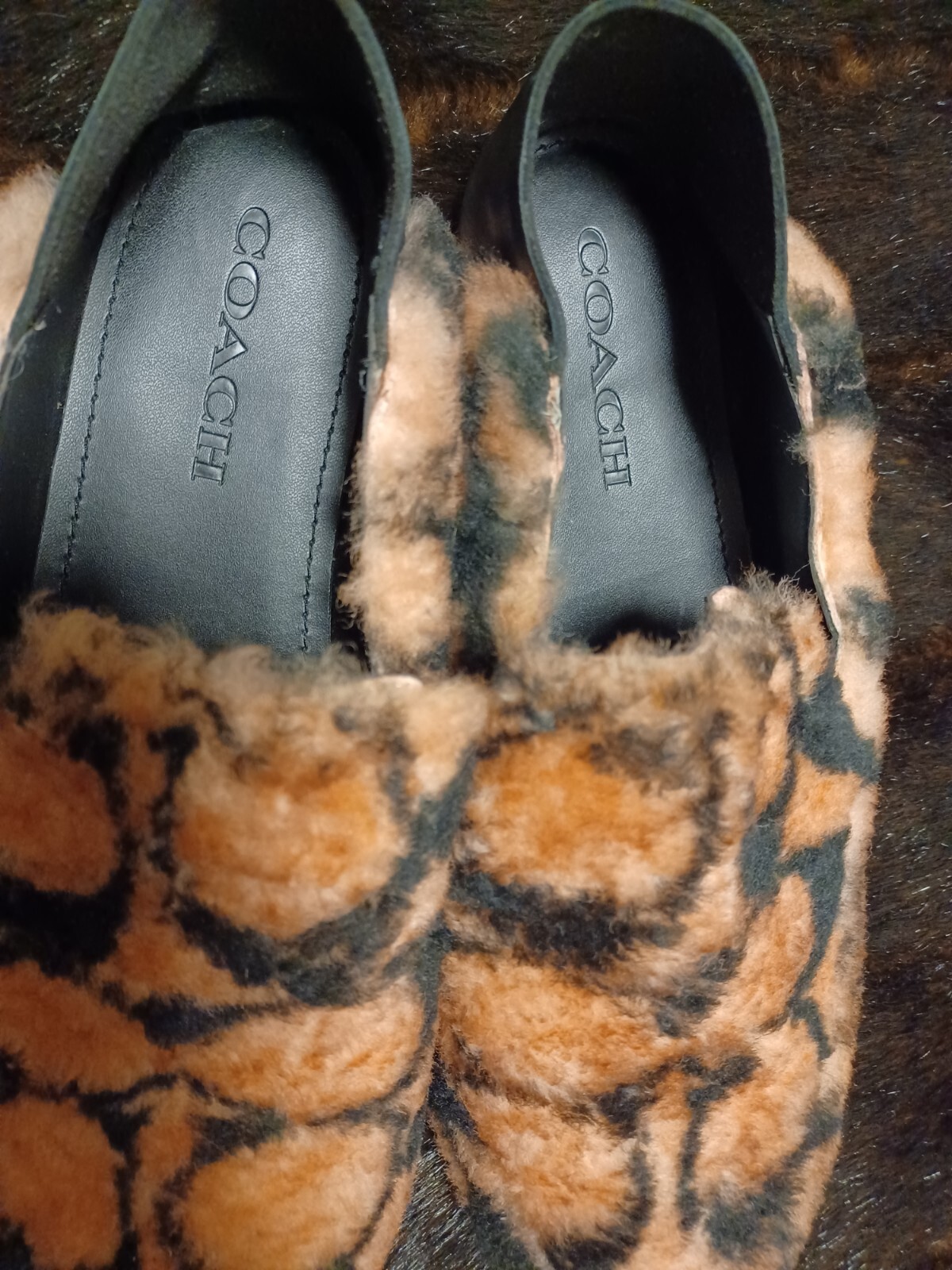 Coach Holly Signature Shearling Loafers Slipper Size … - Gem