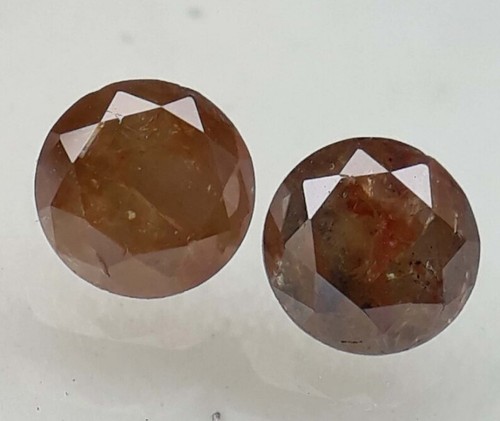 0.74 Ct/2 Pcs,Natural Round Brilliant Cut Loose Diamond,Red Color Pair ...