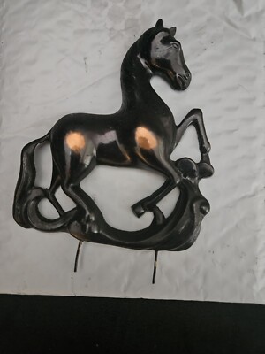 Vintage HORSE Wood Furniture Finial 3D Glossy Finish Cooper Brown ...