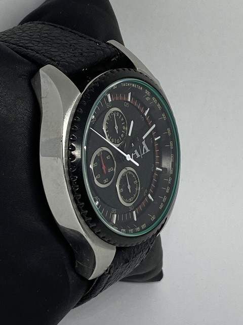 Armani Exchange Men's AX1608 Brown Leather Quartz Watch for sale online ...