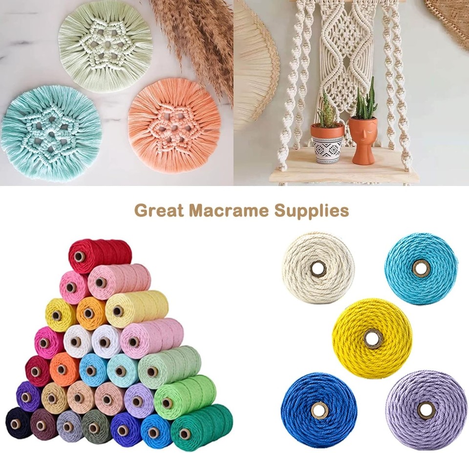 Natural Macrame Cord Colored Macrame Cord 2mm/3mm/4mm/5mm/6mm Macrame ...